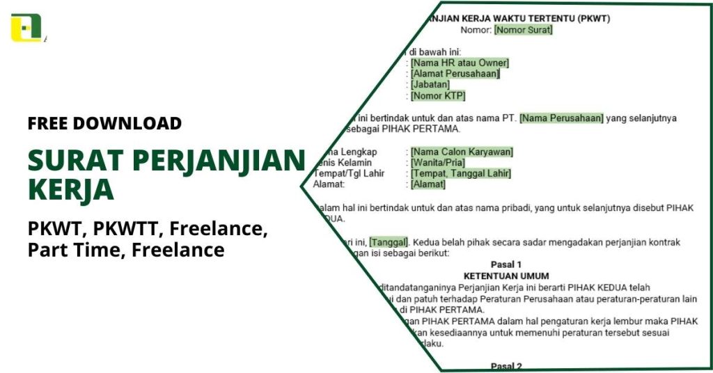 Contoh Surat Perjanjian Kerja PKWT PKWTT Part Time Freelance – Abhitech